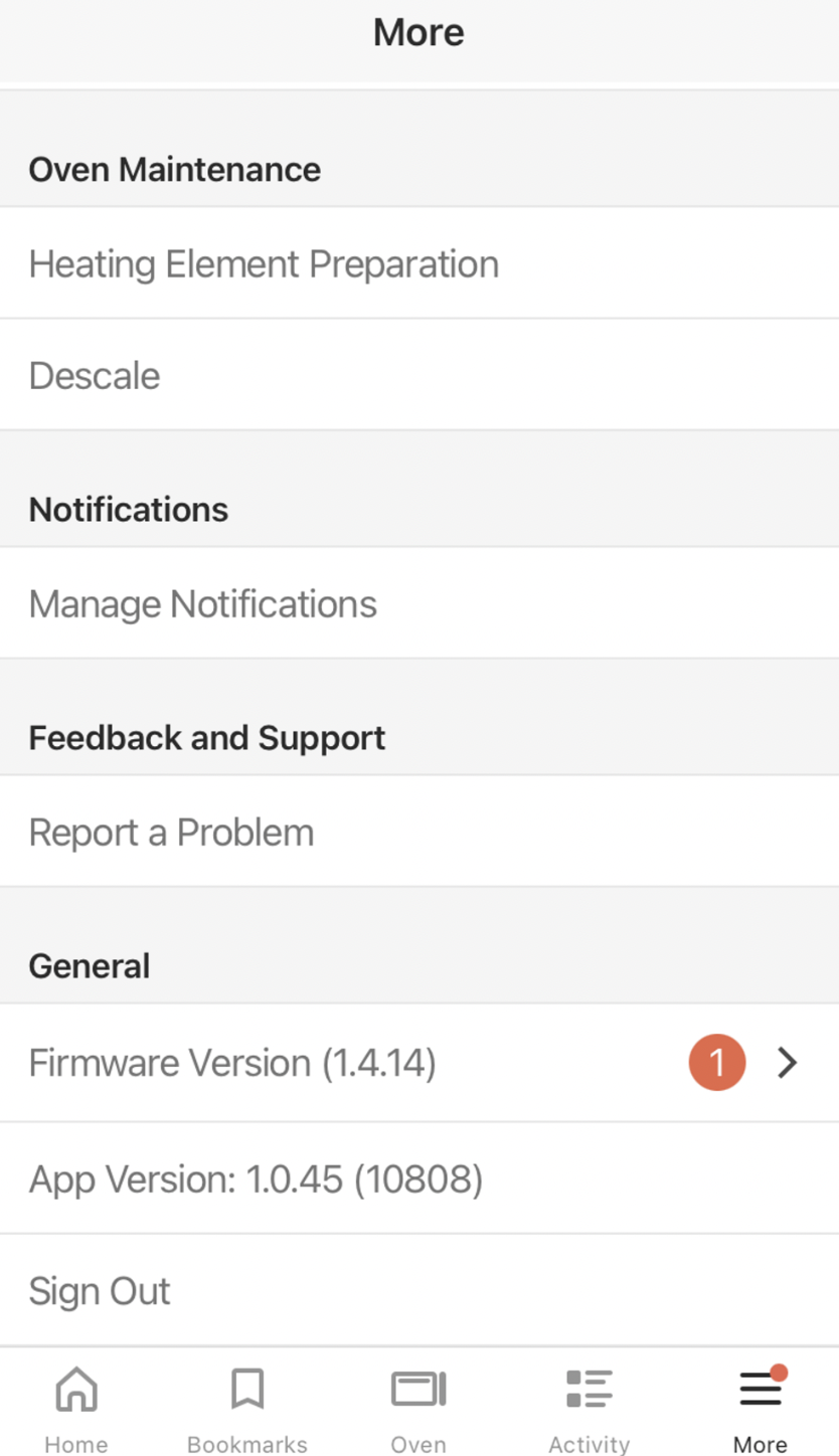 How do I check and/or change my Oven Firmware Version? – Anova Support | Anova Culinary (US)